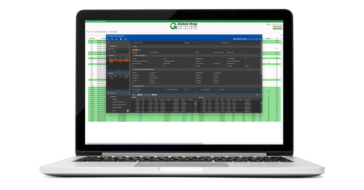 Recursos del Sistema ERP | Global Shop Solutions