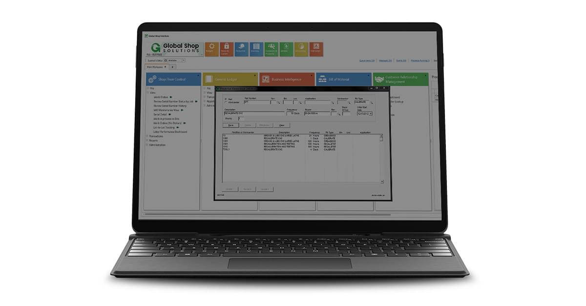 Preventative Maintenance Software for Manufacturing | Global Shop Solutions